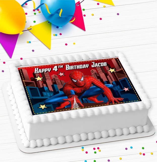 SPIDERMAN BIRTHDAY PARTY Personalised Icing Edible Costco Cake Topper ...
