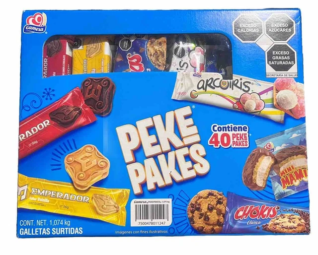 GAMESA PEKE PAKES Surtido 40 Small Packs/Arcoiris/Emperador/Chokis/Mini ...
