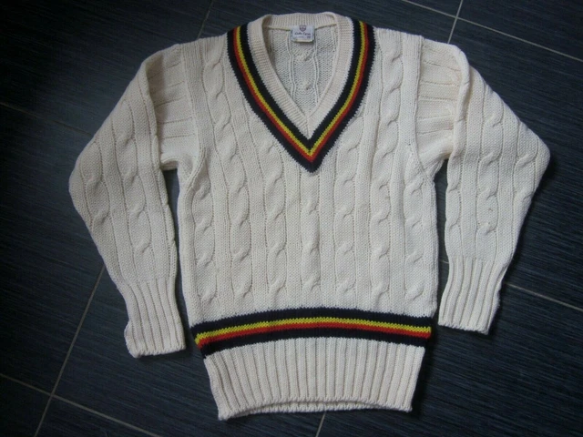 VINTAGE MEN'S LUKE Eyres (Cambridge) Cricket Cable Knit Wool Jumper ...