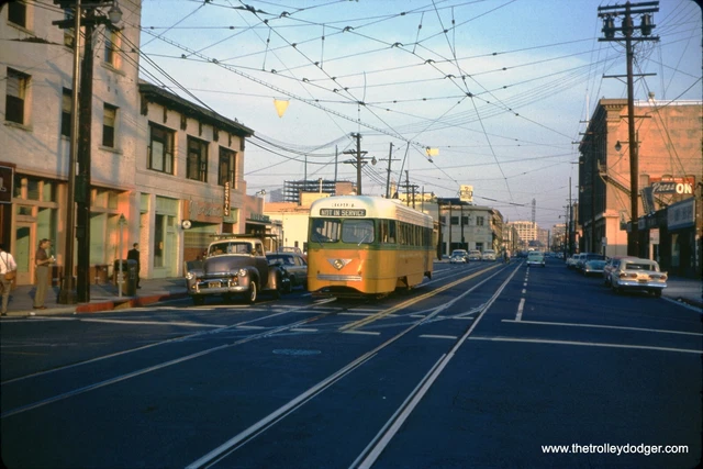 LAMTA LOS ANGELES PCC Straßenbahn #3094 1963 35mm Original Kodachrome ...