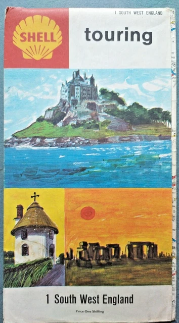 VINTAGE MAP - Shell Touring Map 1 South West England - c. 1950s £10.78 ...