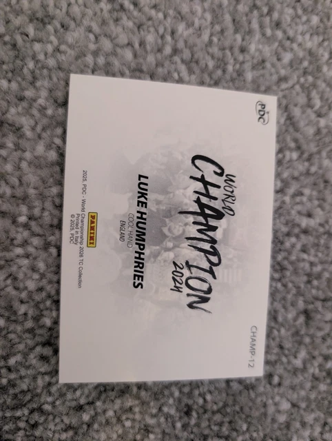 PDC WORLD CHAMPIONSHIP 2026 Luke Humphries World Champion Card £1.16 ...