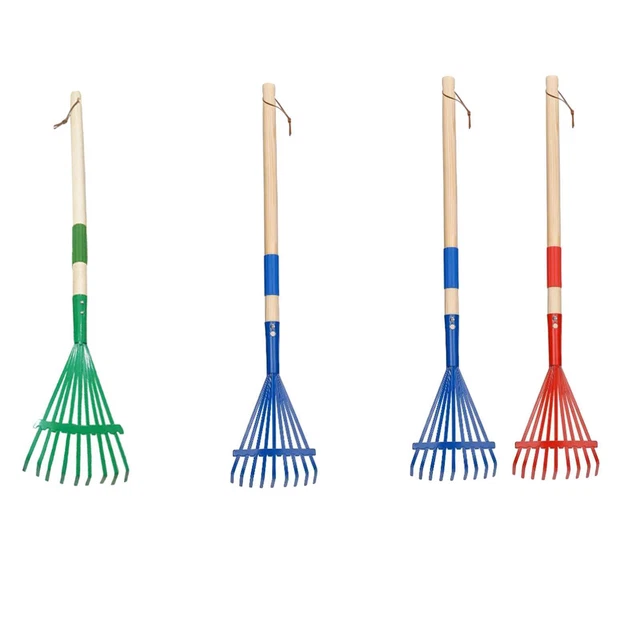 GARDEN RAKE 9 Tines Yard Rake Quick Clean up Leaf Rake for Garden Shrub ...