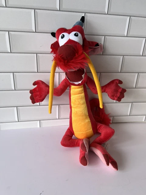 DISNEY STORE MUSHU Mulan Plush 15" Red Dragon Authentic Movie Toy ...