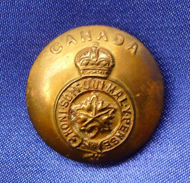 WW1 WW2 ERA Cef Canadian Military Button Canada & Maple Leaf. Made In ...