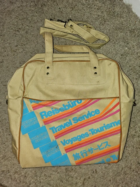 VINTAGE AMERICAN EXPRESS Travel Service Airplane Carry-On Bag Luggage ...