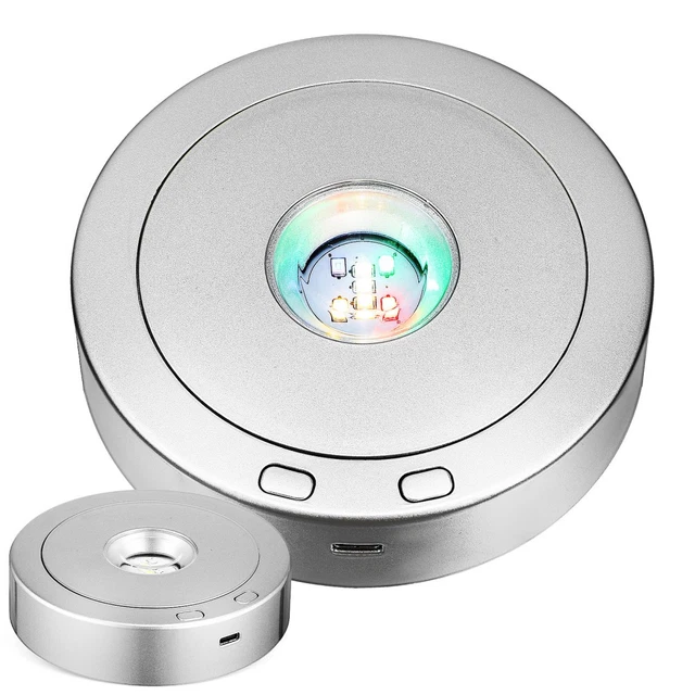 2 PCS ROTATING Lamp Base Display Holders Round Led Light Bases Stand £ ...