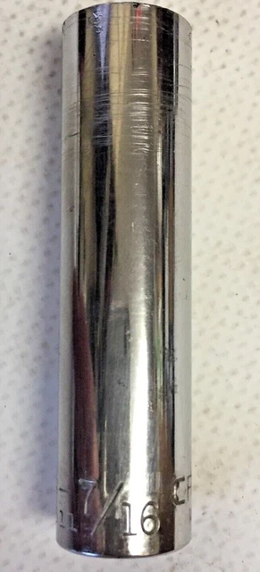CRAFTSMAN 43311 G Series SAE 7/16" Chrome Deep Socket USA 3/8"dr 12pt ...