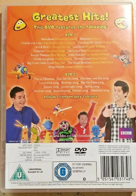 BBC CBEEBIES GREATEST Hits Double DVD 3 hours of Musical Fun ...