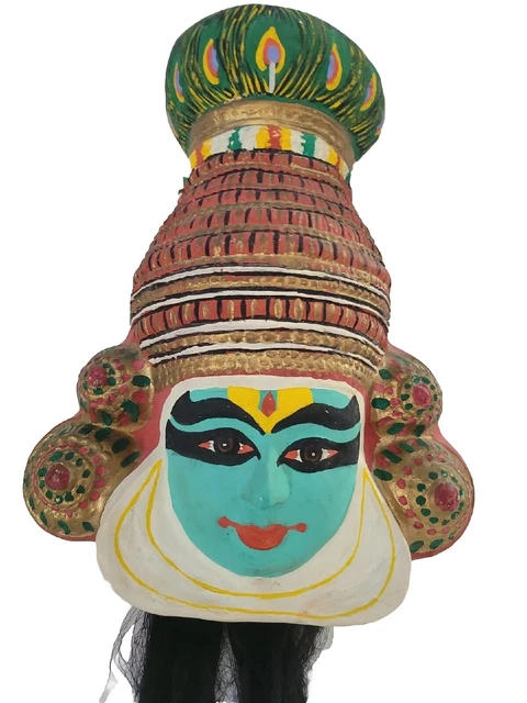 MAHABHARATA IN KATHAKALI Style Wall Hanging Papier Mache Mask $67.50 ...
