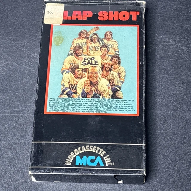 SLAP SHOT VHS Tape Comedy Hockey Paul Newman Hanson Brothers 1977 1980 ...