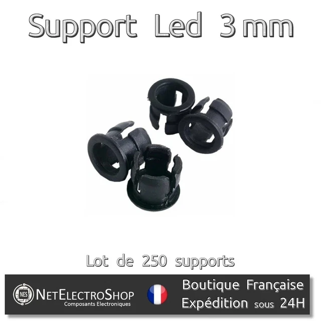 SUPPORT PLASTIQUE POUR LED 3mm - Clip de fixation - 250x EUR 9,99 ...