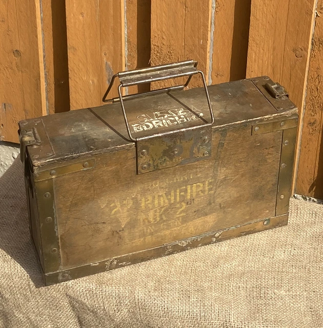 VINTAGE MILITARIA WOODEN WW2 British Army Ammo Box / Crate / Storage ...