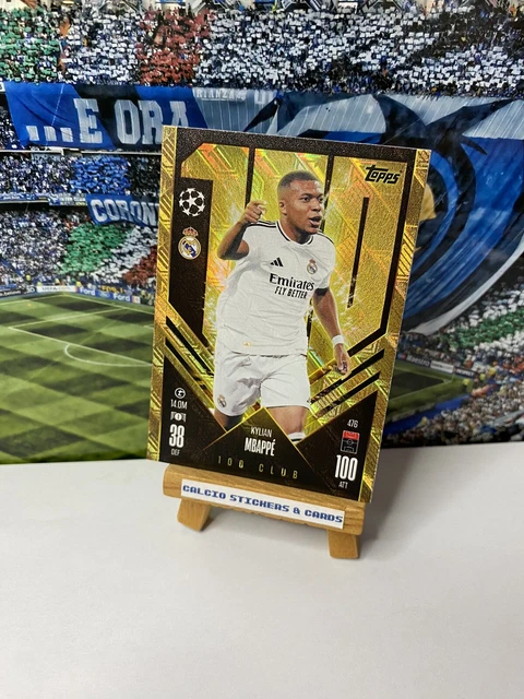 TOPPS MATCH ATTAX 2024/25 2025 Kylian Mbappe Real Madrid 100 Club Foil ...