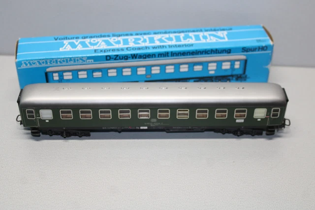 MÄRKLIN 4052 4-ACHSER D-Zug-Wagen 2.Klasse DB grün Spur H0 OVP #E260 EUR 9,00 - PicClick DE