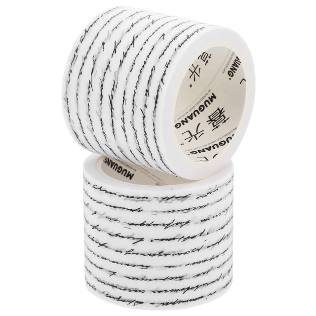 2 ROLLS HANDWRITTEN English Tapes DIY Decor Adhesive DIY Stickers Washi ...