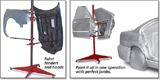 AUTO BODY PAINT Stand Tree Painting Rack Door Hood Fender Panel Holder ...