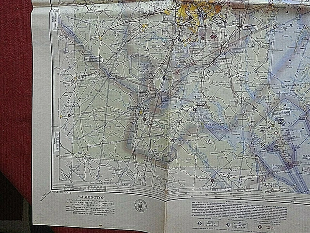 1957-1964 USAF ATLANTIC Coastal Air Defense Aeronautical Pilot Map ...