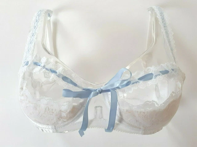 SHIRLEY OF HOLLYWOOD White Peek-a-Boo Open-Cup Bra Size 36 Women ...