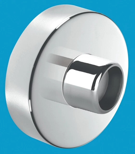 CHROME WASTE PIPE 32mm 35mm to Plastic Adaptor Coupling with Chrome ...
