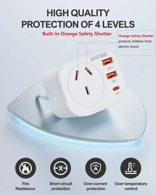 AU TO EU Travel Adapter, 2 Pack Europe Travel Adaptor, Bali Travel ...