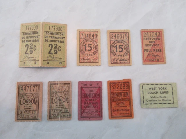 10 ANTIQUE BUS / tramway Canadian city tickets $14.99 - PicClick CA