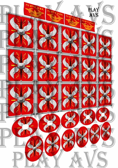 PLAYMOBIL STICKERS ESCUDO Romano, Roman Shields, autocollant Romain ...