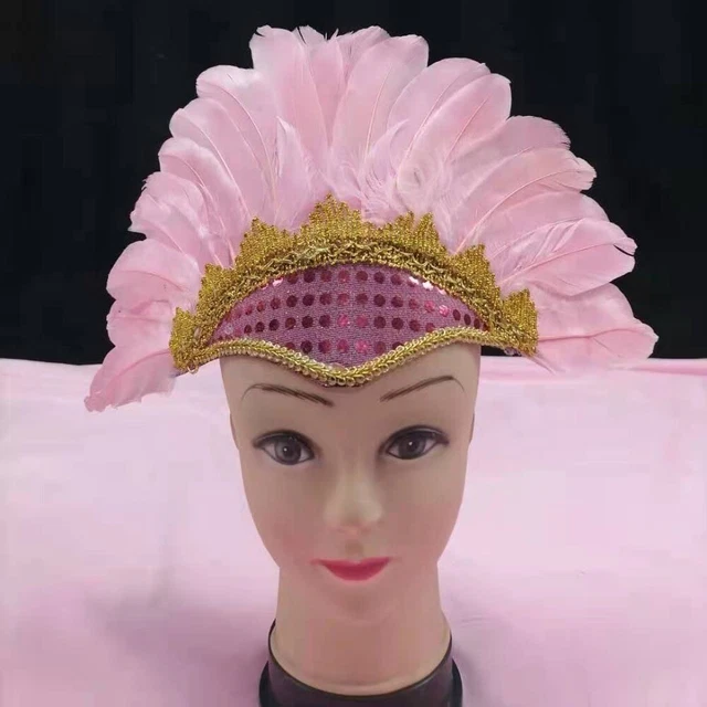HEAD-MOUNTED FEATHER HEADDRESS Colorful Carnival Costume Fancy Dress ...