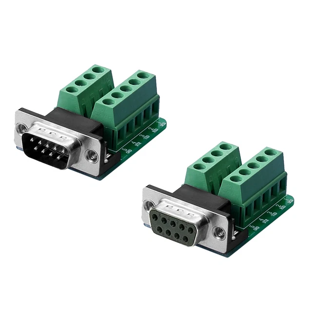 DB9 MALE AND DB9 Female D-SUB Adapter Plate Connector RS232 Serial Terminal Sign EUR 9,28 ...