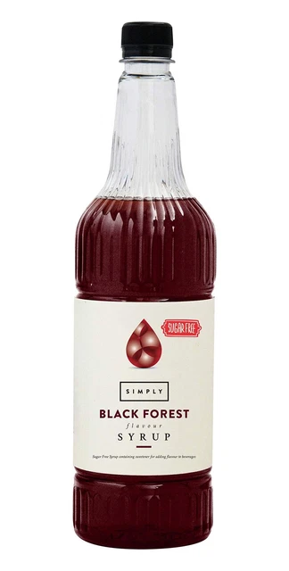 SUGAR FREE BLACK Forest Syrup, Low Calorie, Vegan & Nut Free Flavoured ...