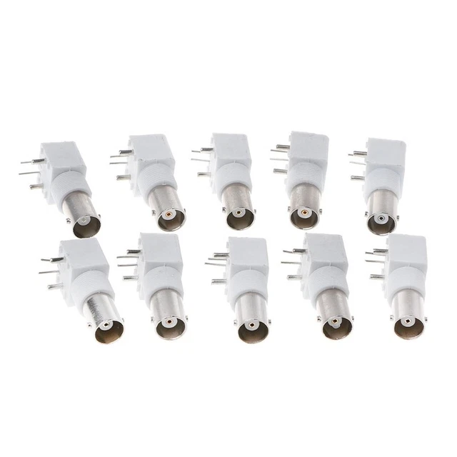 10X PC BOARD PCB Mount Right Angle BNC Female Jack With Bulkhead ...
