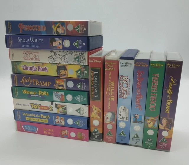 JOB LOT BUNDLE VHS Cassettes x 15 - Disney Animated Feature Films ...