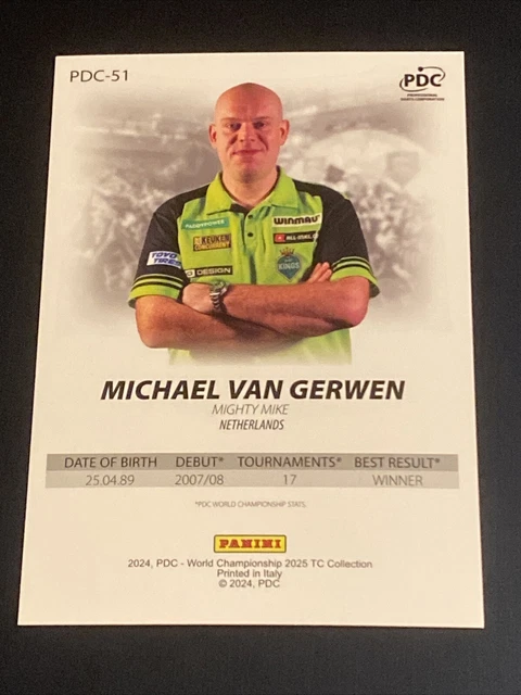 2025 PANINI PDC World Championship Darts - Michael van Gerwen Pink ...