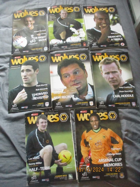 WOLVERHAMPTON WANDERERS : 19 Programmes : 1 From 2003/4 & 18 From 2004/ ...