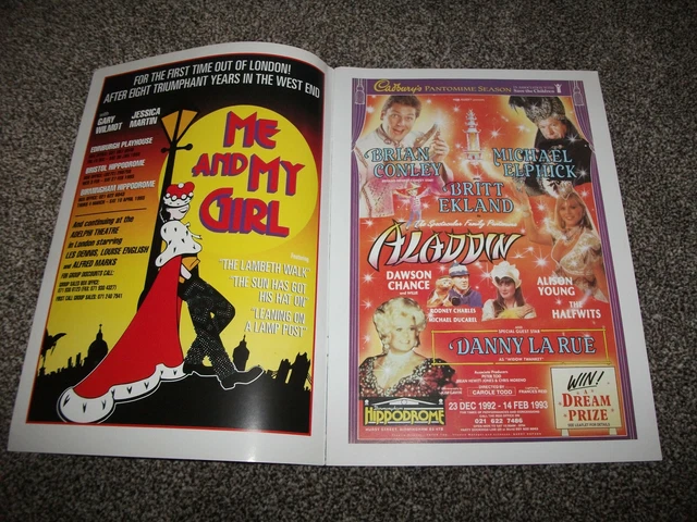 ALADDIN PANTOMIME A4 programme (Brian Conley, Michael Elphick, Danny La ...