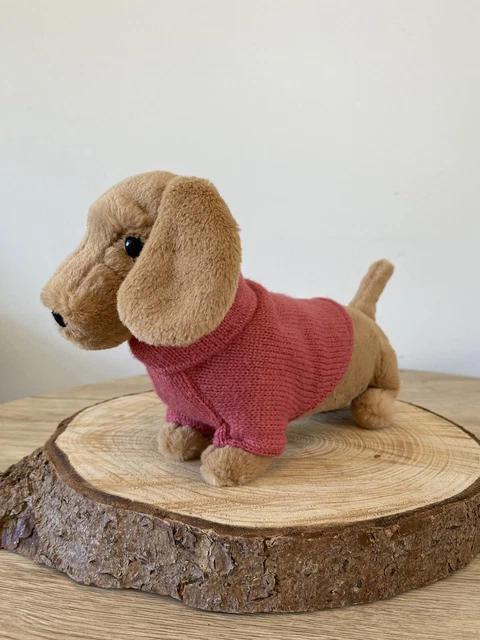 RETIRED GENUINE JELLYCAT Tan Sweater Sausage Dog Pink Jumper Soft Toy £ ...