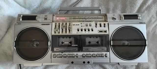 VINTAGE 1980S SHARP GF-575 Stereo Radio Cassette Boombox Dual Tape Deck ...