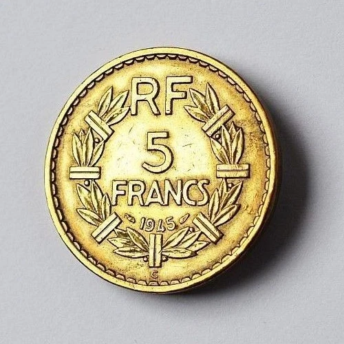 MONETA 5 FRANCHI Francia 1945 Republique Francaise France quasi ...