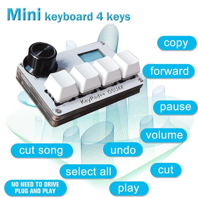 MÉcanique Hotswap Macro Custom 4 Key Knob Mini Usb Clavier Programmati Eur 20 29 Picclick Fr
