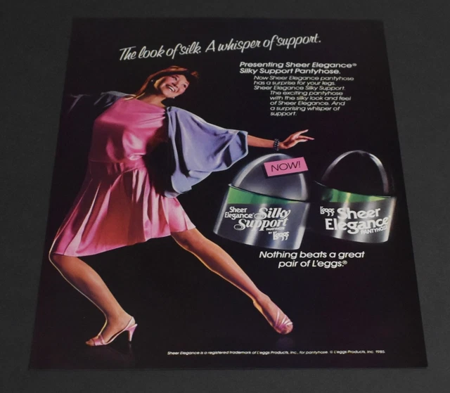 1985 PRINT AD Sexy Heels Fashion Lady Long Legs L'eggs Pantyhose Silky ...