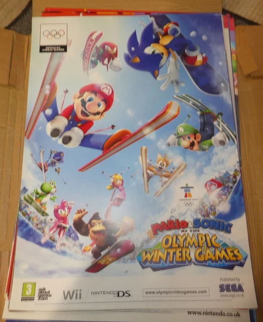 NINTENDO WII & DS Mario & Sonic Winter Olympics Poster promo Shop ...