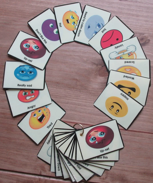 EMOTIONS FLASH CARDS SEN~Autism~Learning difficulties~Teaching aid ...