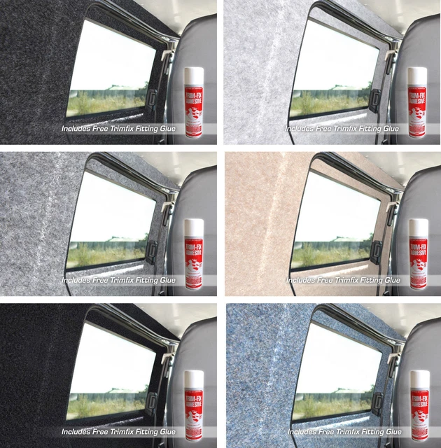10 SQM CAMPER Van Lining Carpet Kit Super Stretch Inc 5 Cans of Trimfix ...