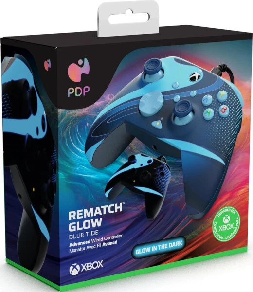 XBOX SERIES X Pdp Rematch Wired Controller Glow Blue Tide (xbone) (glow ...