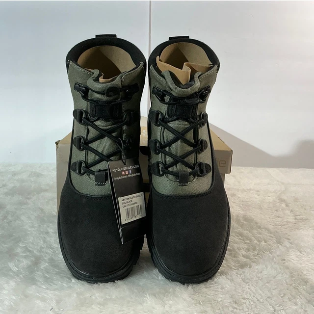 HEY DUDE TONYA Eco Shield Boots Black Olive Mens 8 New in Box Water ...