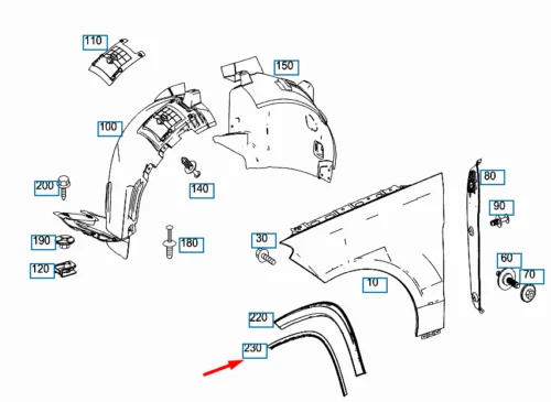 ORIGINAL MERCEDES GL Gls W166 X166 Radlaufabdeck. 1668846322 EUR 141,70 ...