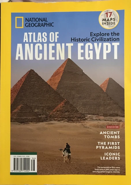 NATIONAL GEOGRAPHIC ATLAS Ancient Egypt Tombs, Pyramids, Nile, Kings ...