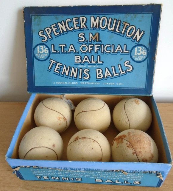 1932 SPENCER MOULTON Lawn Tennis Balls in Box £23.00 - PicClick UK