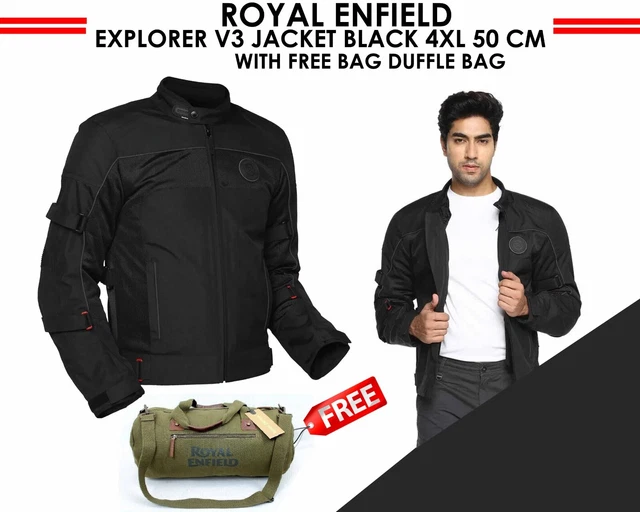 ROYAL ENFIELD NOIR Explorer V3 " Veste " 4XL 50 CM Avec Gratuit Sac EUR ...
