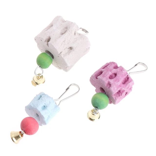 BIRD GRINDING BEAK Calcium Stone with Bell Mineral Chewing for Parrot ...